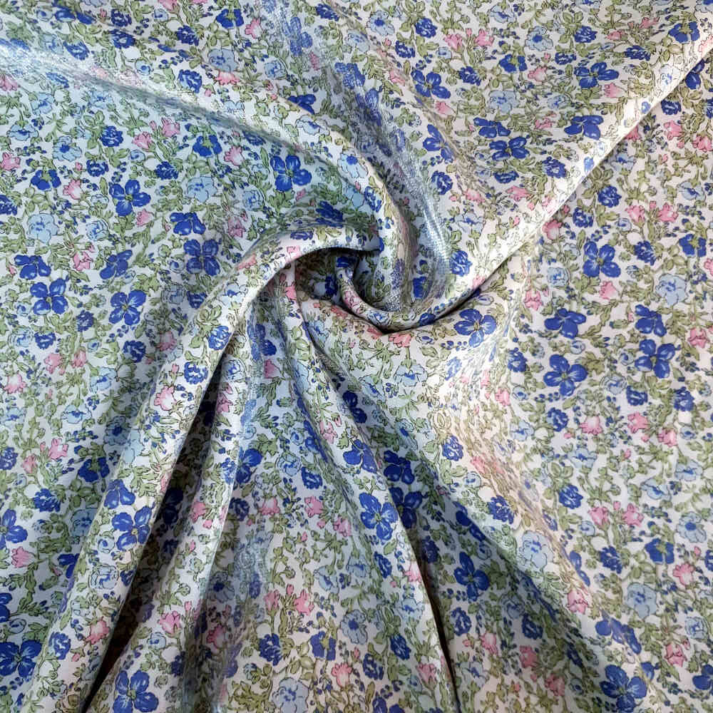 Shimmer Print – Floral – Blue | Curtain Dream